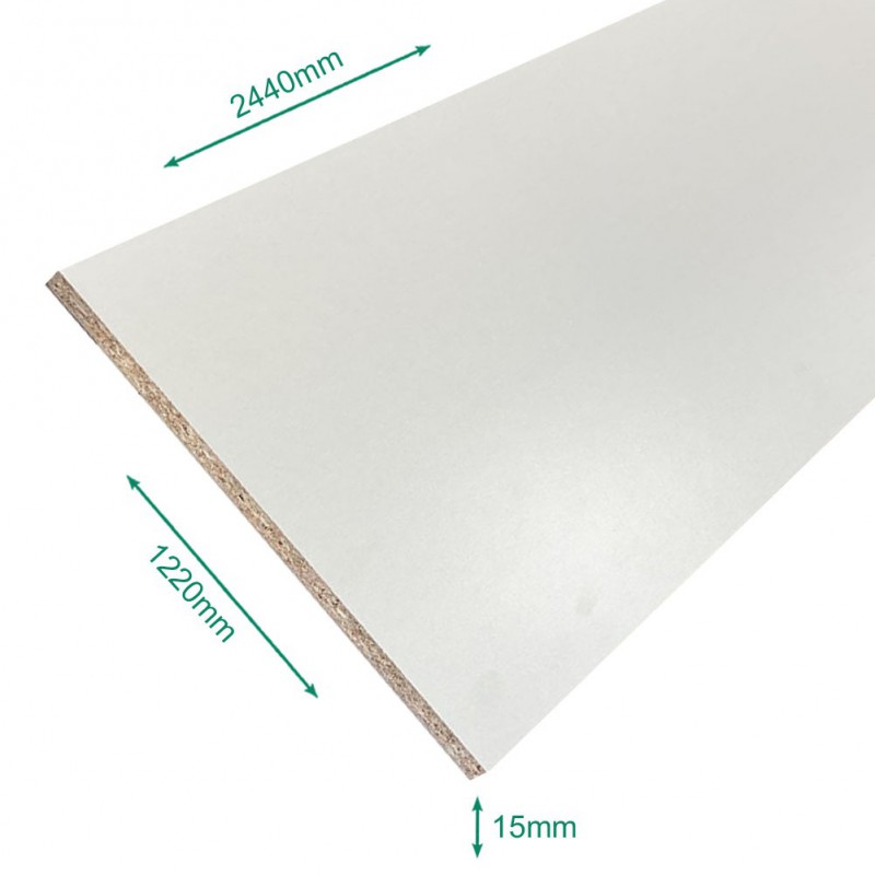 Panneau mélaminé d'agencement blanc 2440 x 1220 x 15 mm.
