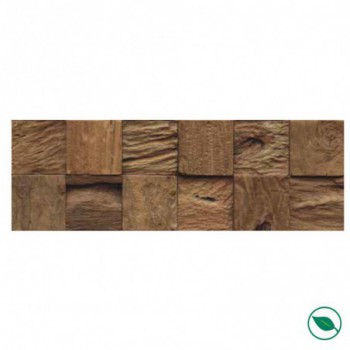 Plaquettes de parement mural en teck cube Java 552 x 184 x 10-20 mm ...