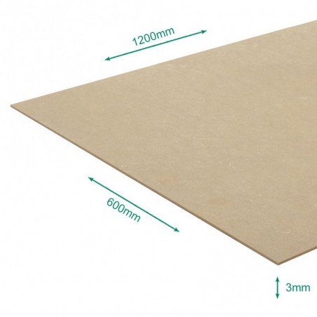 Panneau HDF 1200 x 400 x 3 mm 1 face lisse 1 face non lisse